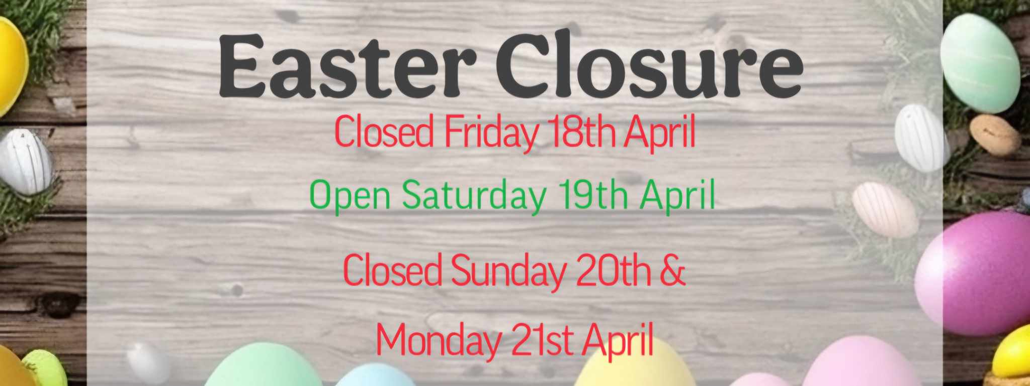 Easter Closure 2025 | Wanneroo Stock Feeders